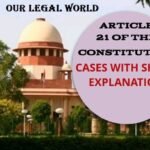 Cases of Article 21 Indian Constitution with Short explanation
